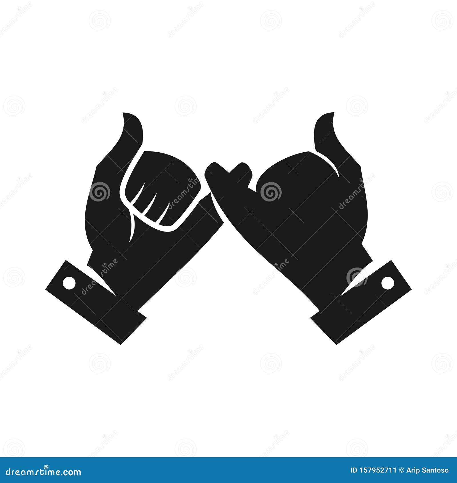 Hand Commitment Teamwork Together Black Logo Stock Vector ...