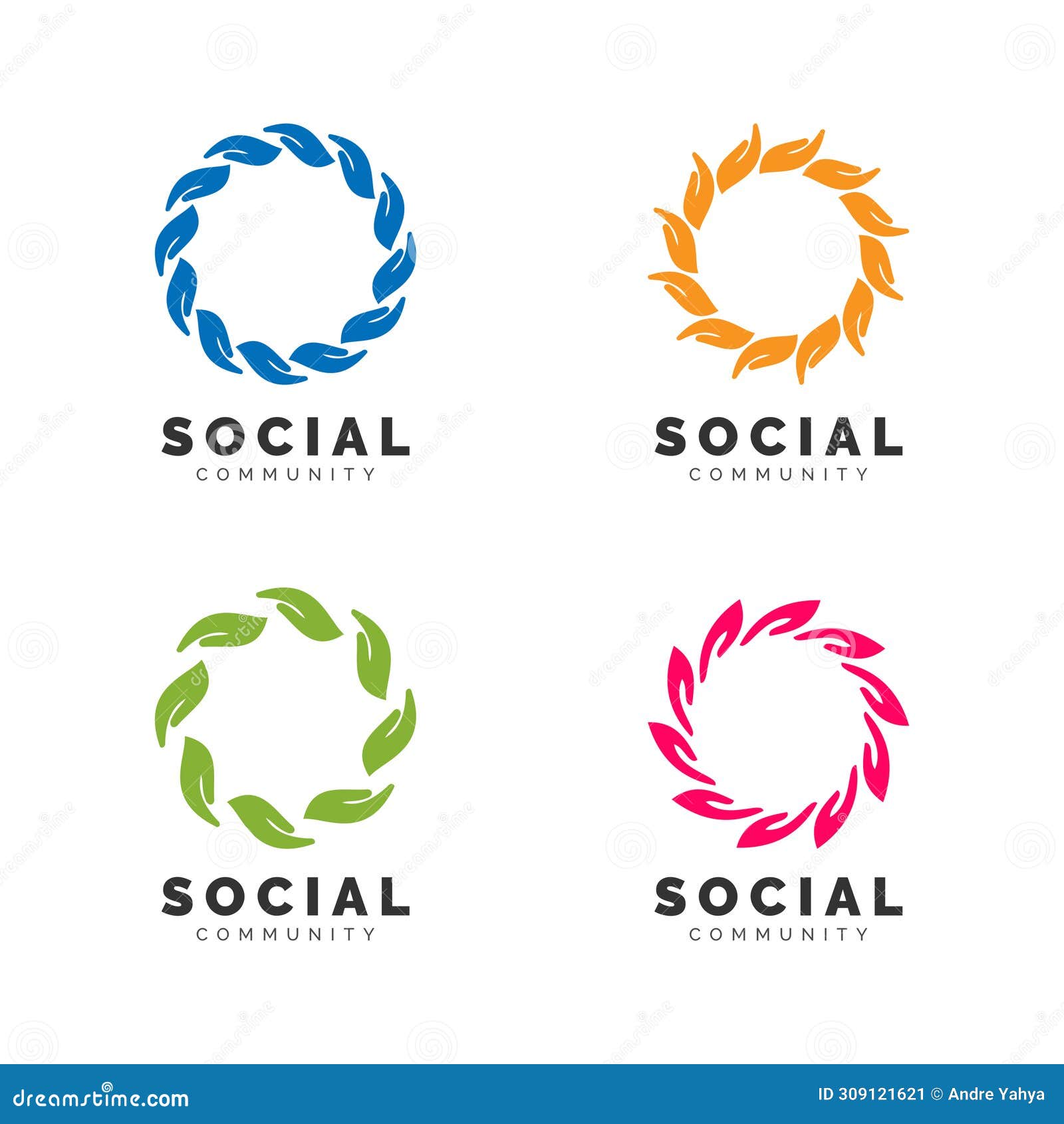 Hand, Community, Creative Hub, Social Connection Logo Design. Stock ...