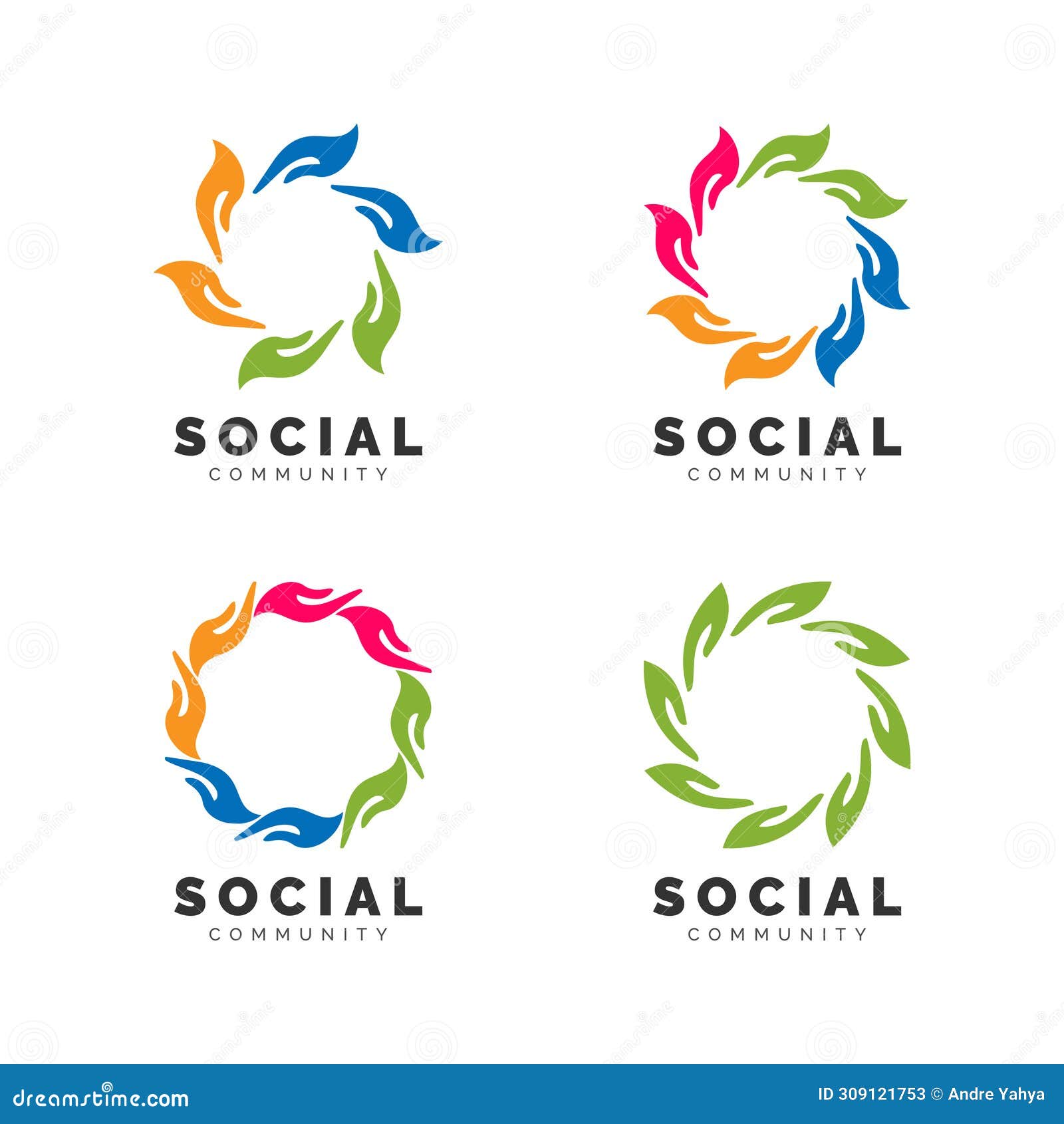Hand, Community, Creative Hub, Social Connection Logo Design. Stock ...