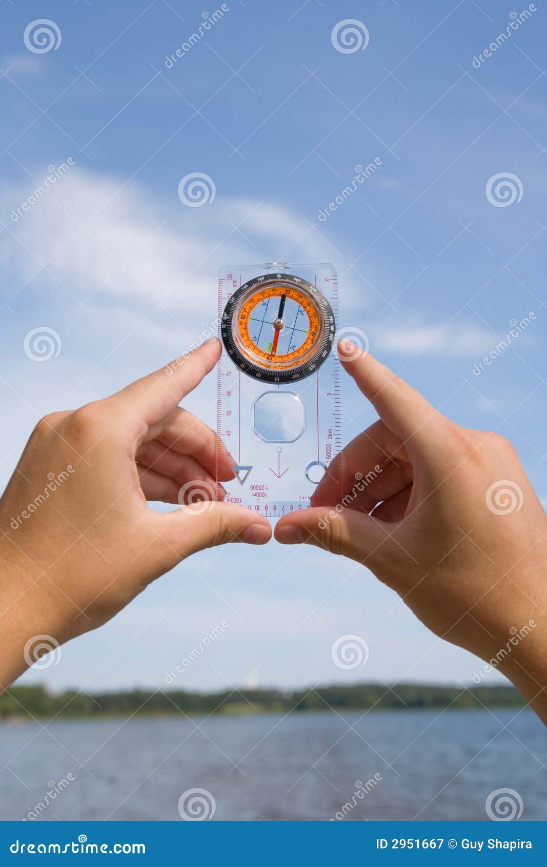 Hand with compass stock image. Image of arrow, orienting - 2951667