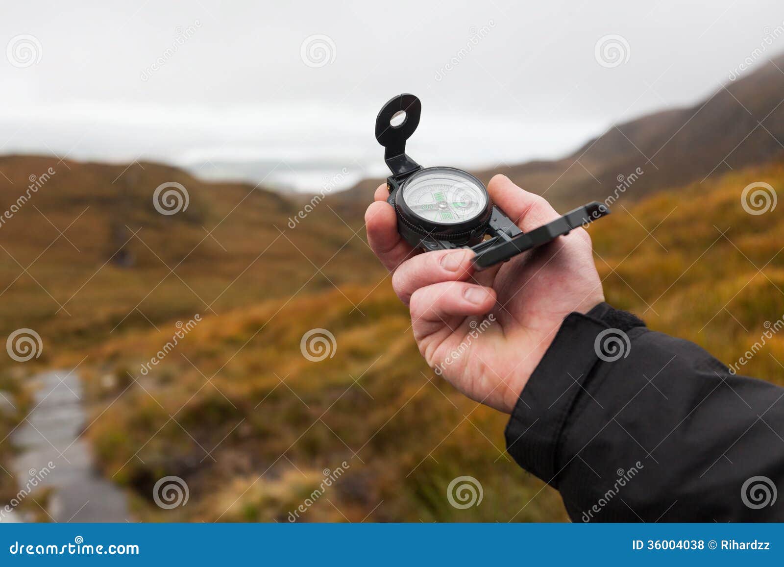 Hand with compass stock photo. Image of activity, lush - 36004038