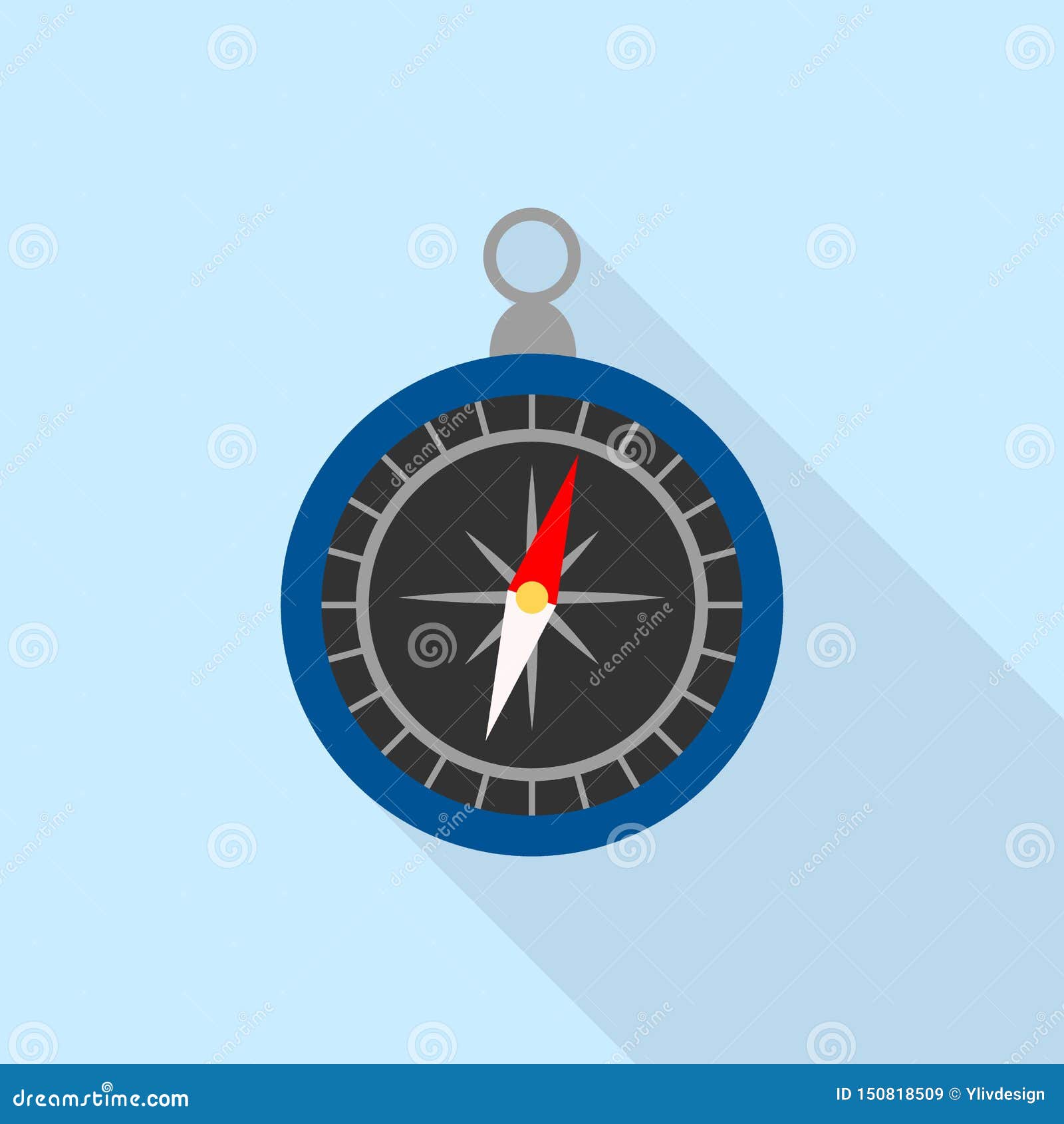 Hand Compass Icon, Flat Style Stock Vector - Illustration of efficiency ...
