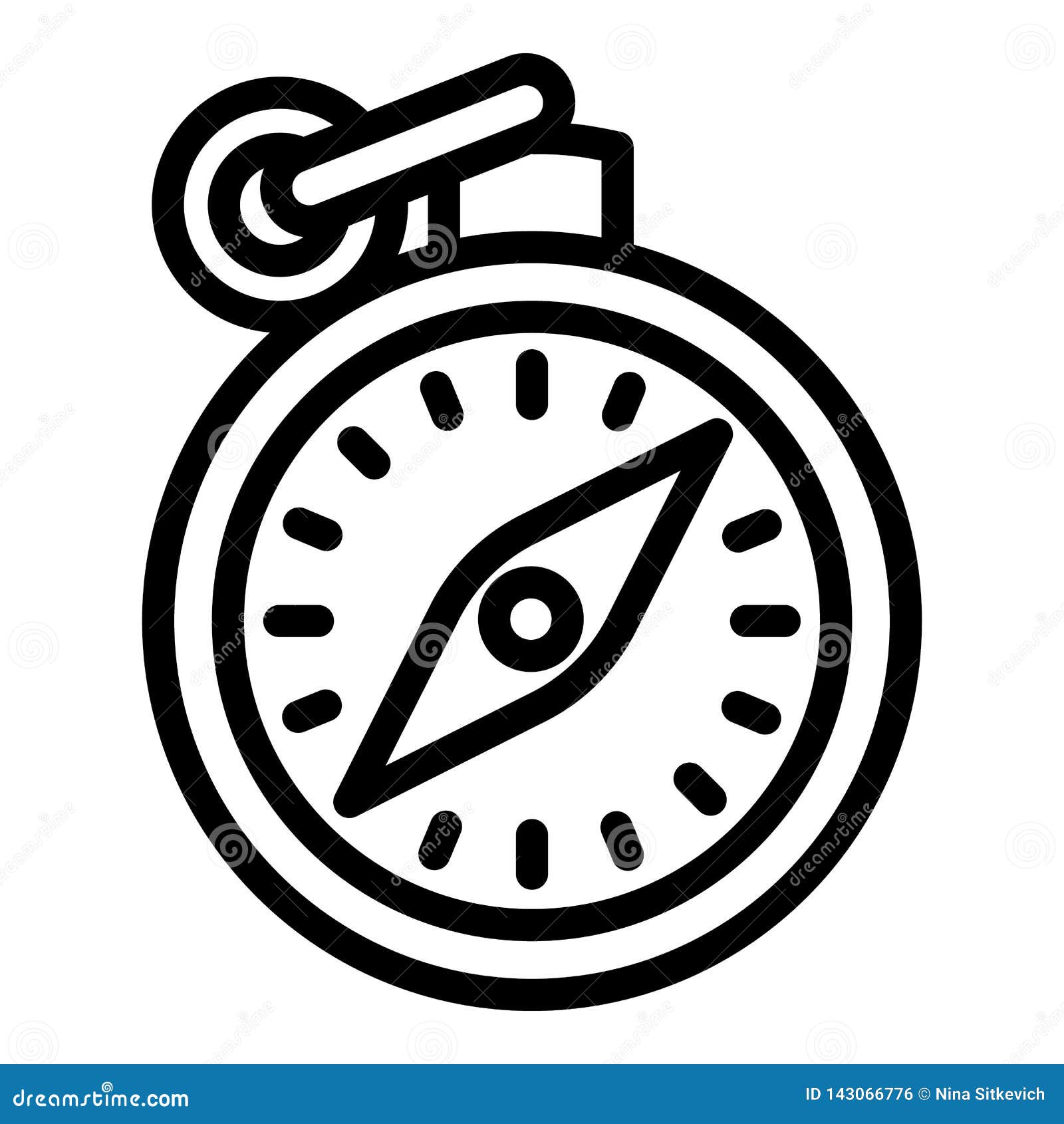 Hand Compass Icon, Outline Style Stock Vector - Illustration of ...