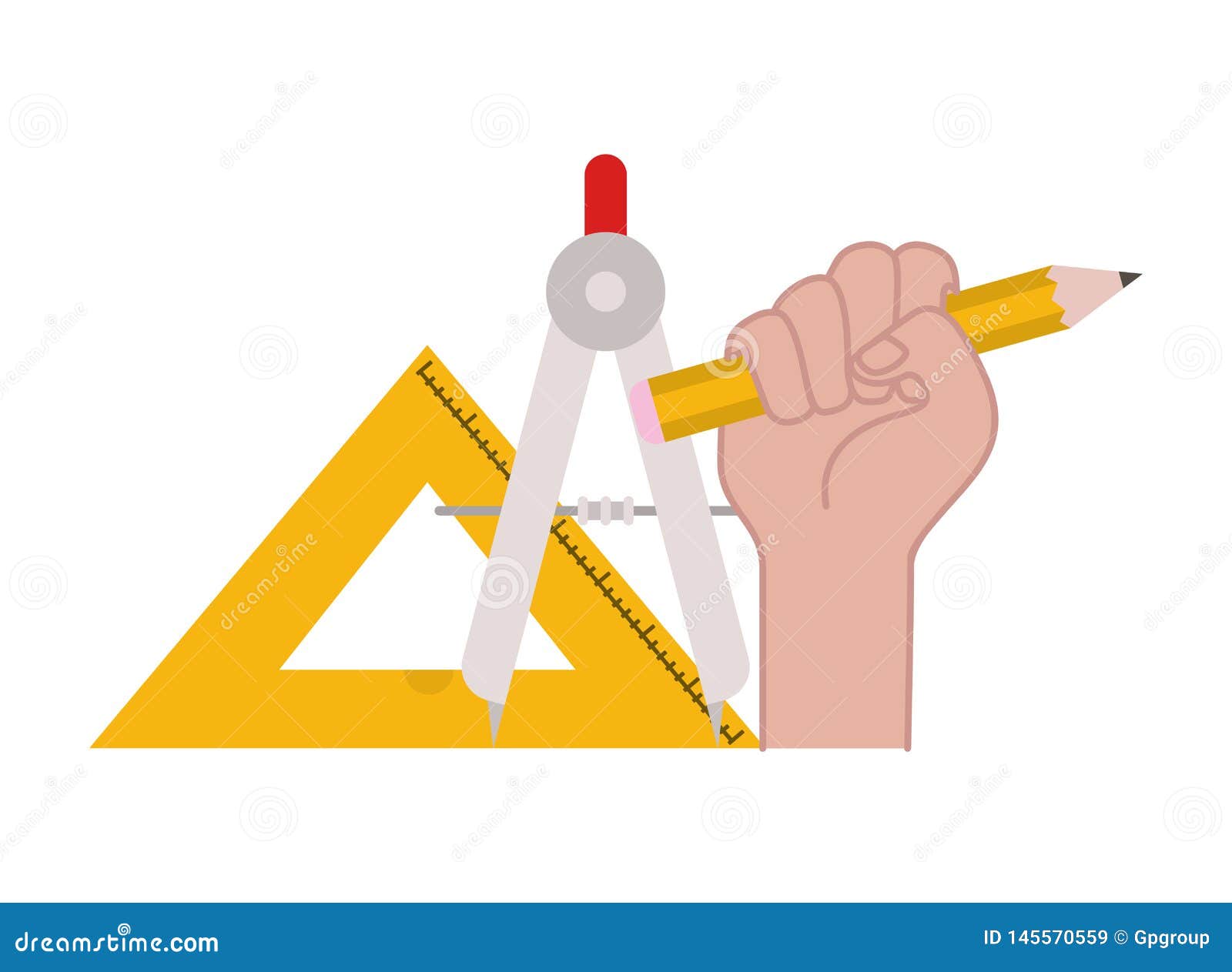 Hand with Compass Isolated Icon Stock Vector - Illustration of ...