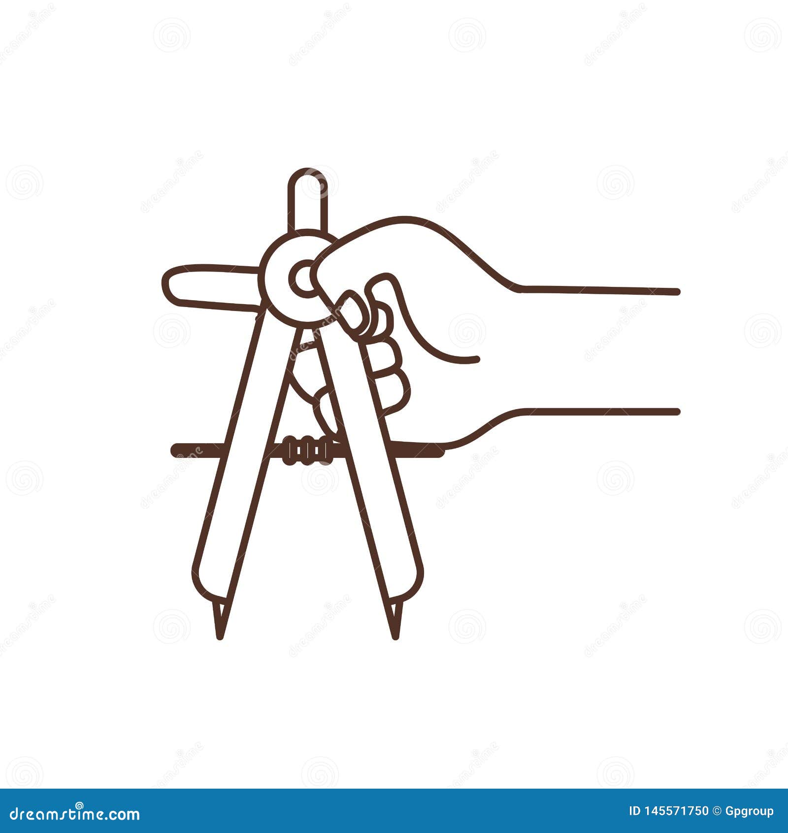 Hand with Compass Isolated Icon Stock Vector - Illustration of mechanic ...