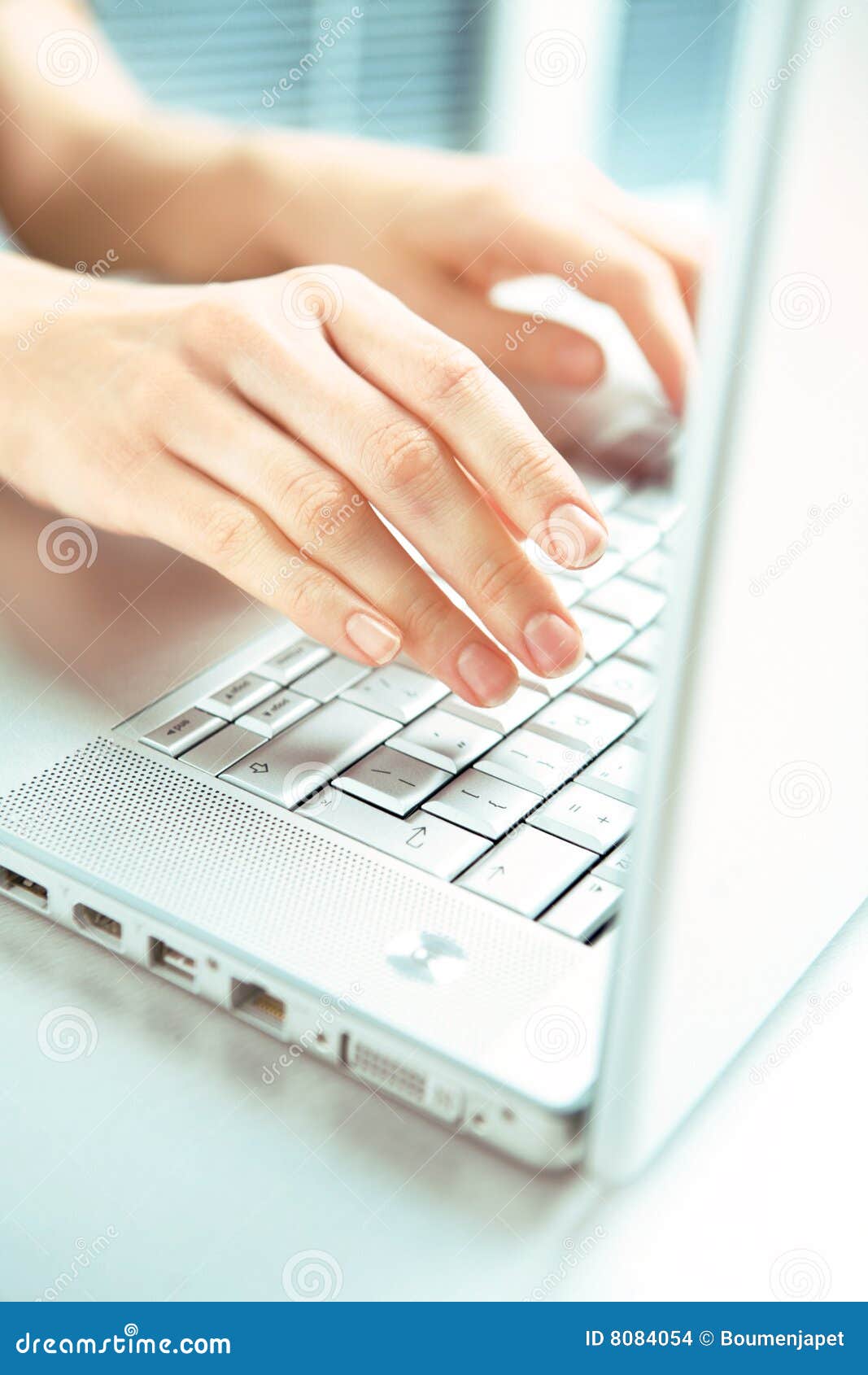 Hand and computer. stock photo. Image of desktop, close - 8084054