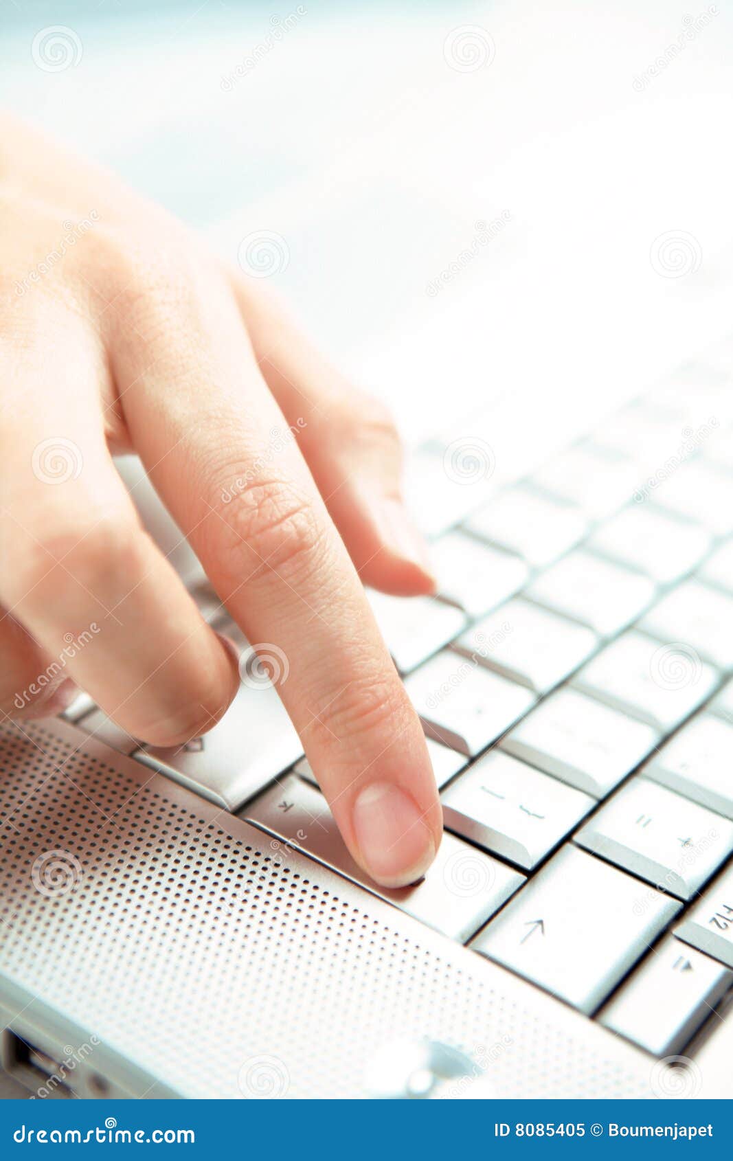 Hand and computer. stock image. Image of button, communications - 8085405