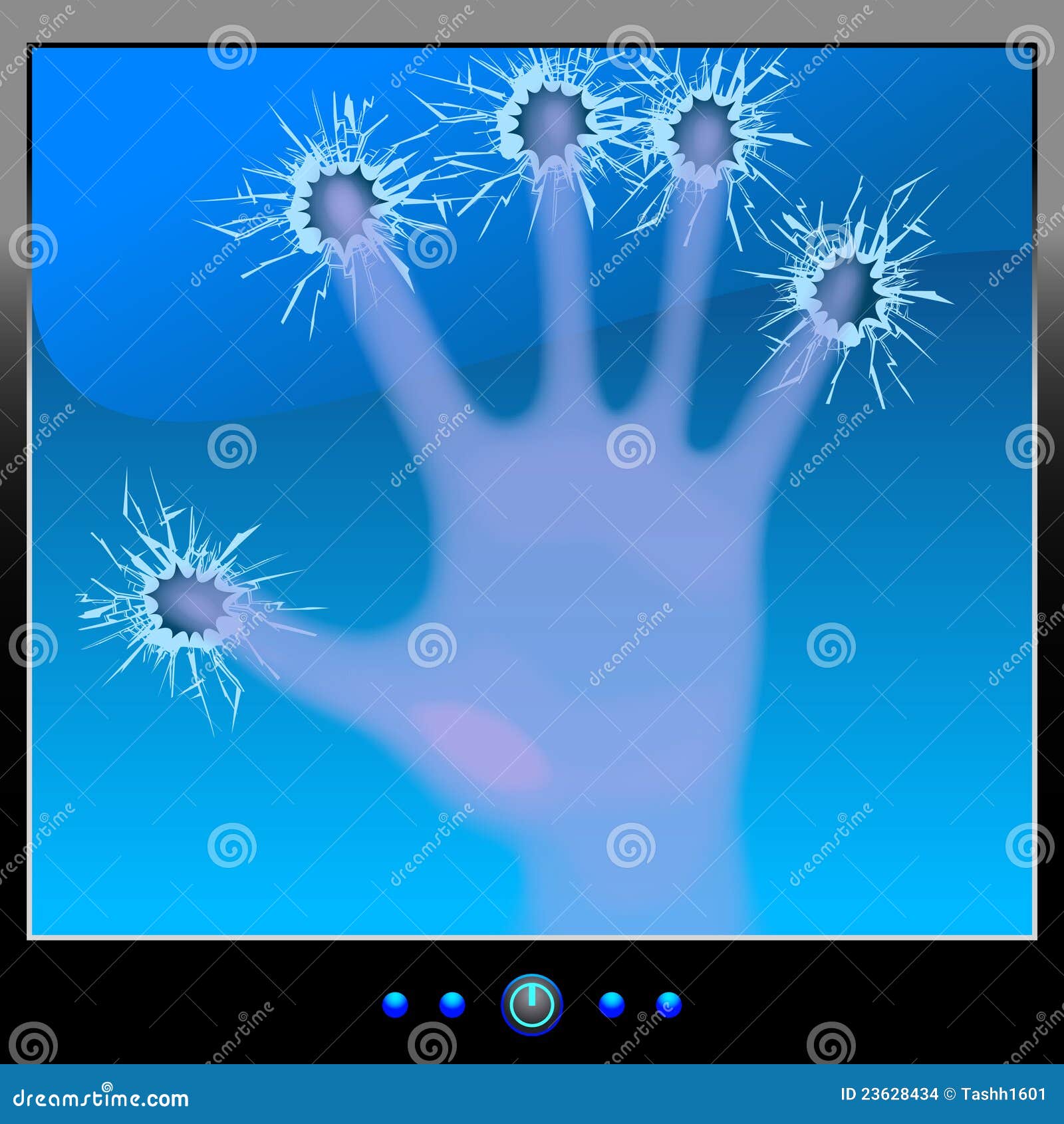 Hand computer crack stock vector. Illustration of computer - 23628434