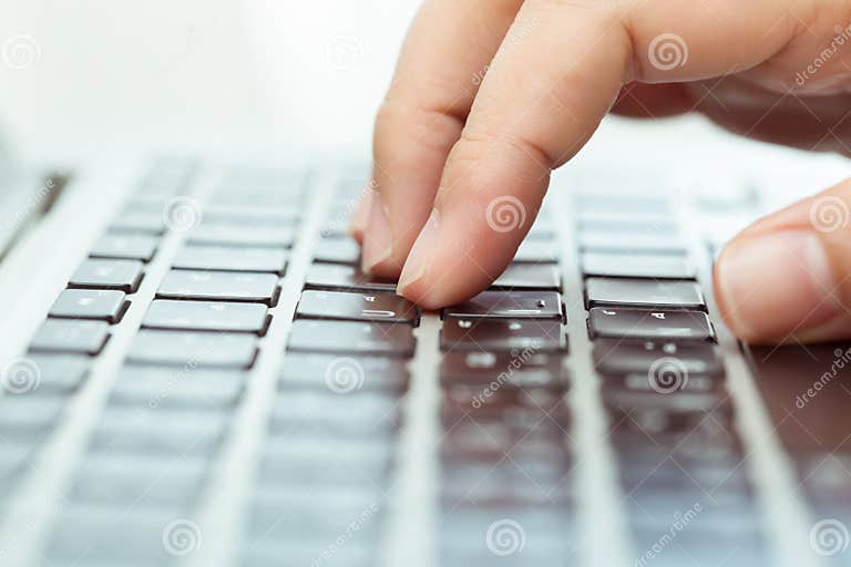Hand on Computer Keyboard for Business Concept Background. Stock Image ...