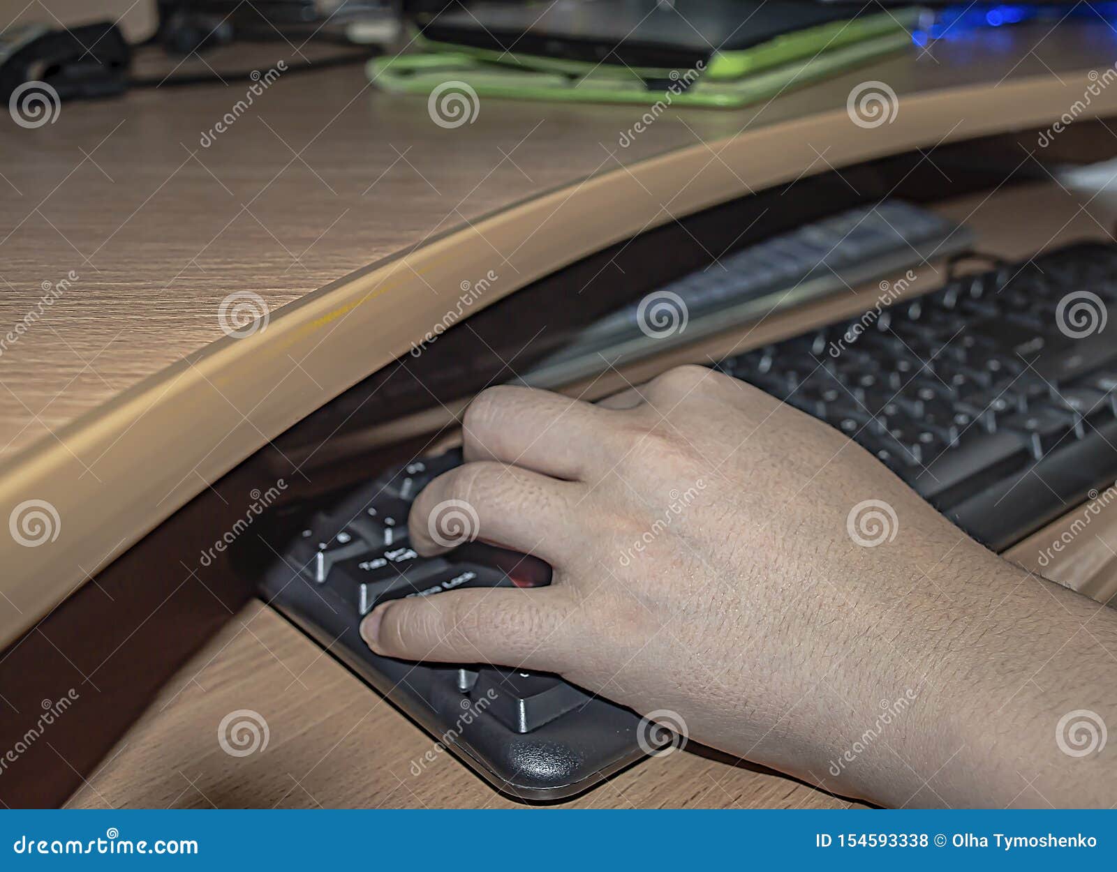 Hand on a Computer Keyboard while Working Close Up Stock Photo - Image ...