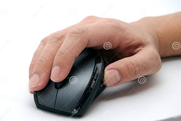 Hand on a computer mouse stock image. Image of hand, equipment - 2068925