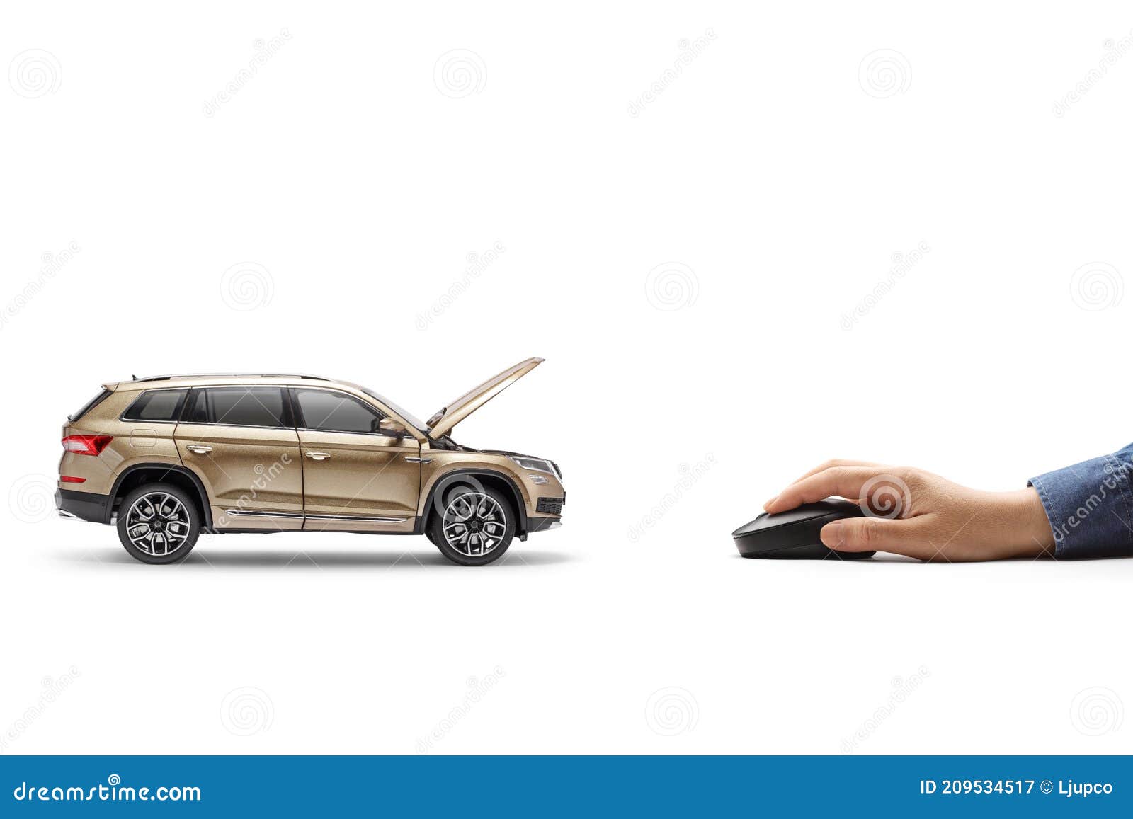 Hand with a Computer Mouse Making an Online Appointment for Car Service ...