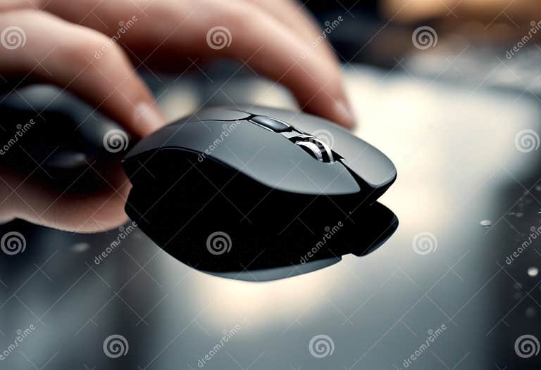 Hand Computer Mouse Reflection Technology Business Finger Cyberspace ...