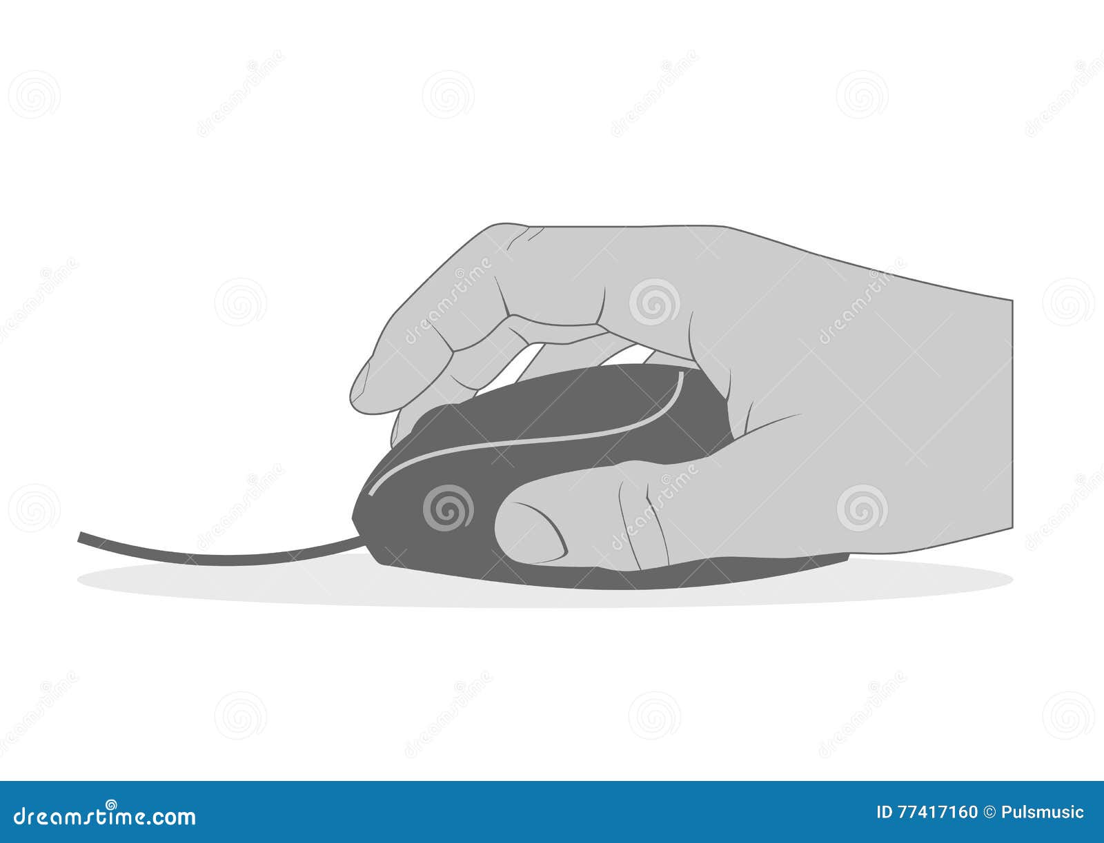 Hand with computer mouse stock vector. Illustration of mouse - 77417160