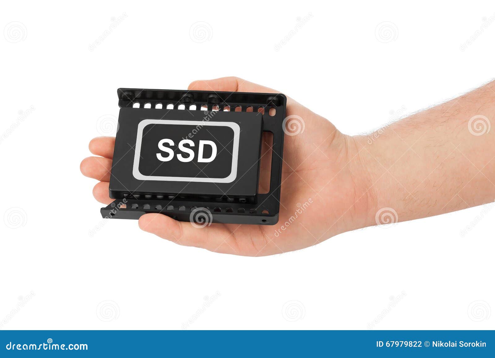 Hand and Computer SSD Drive Stock Photo - Image of memory, disc: 67979822