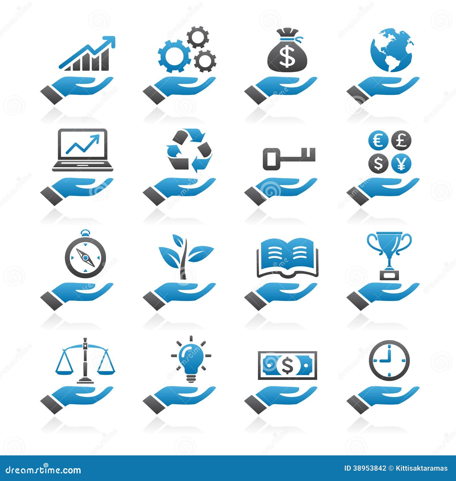 Hand concept color icons. stock vector. Illustration of histogram ...