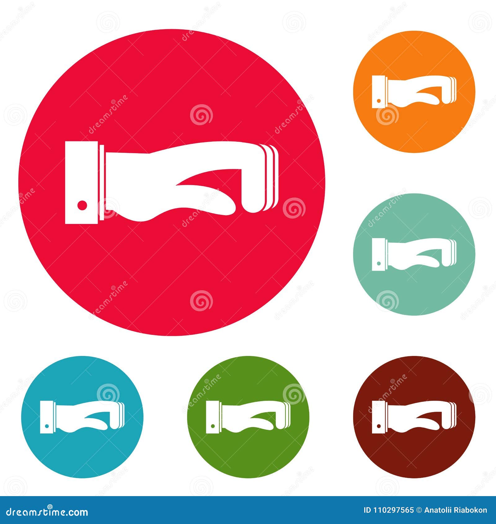 Hand Concept Icons Circle Set Vector Stock Vector - Illustration of ...