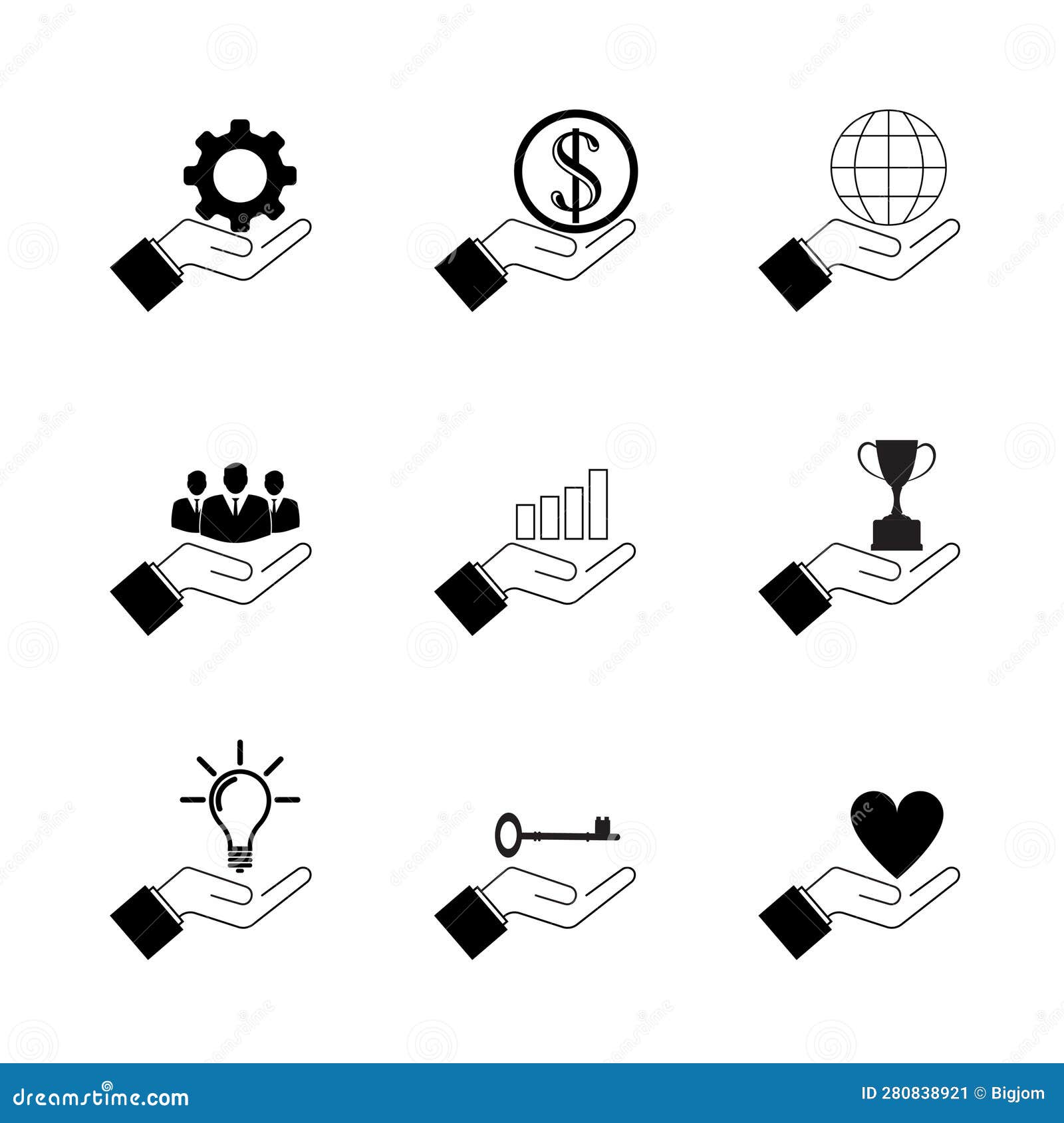Hand Concept Icons. Vector Illustrator Stock Vector - Illustration of ...