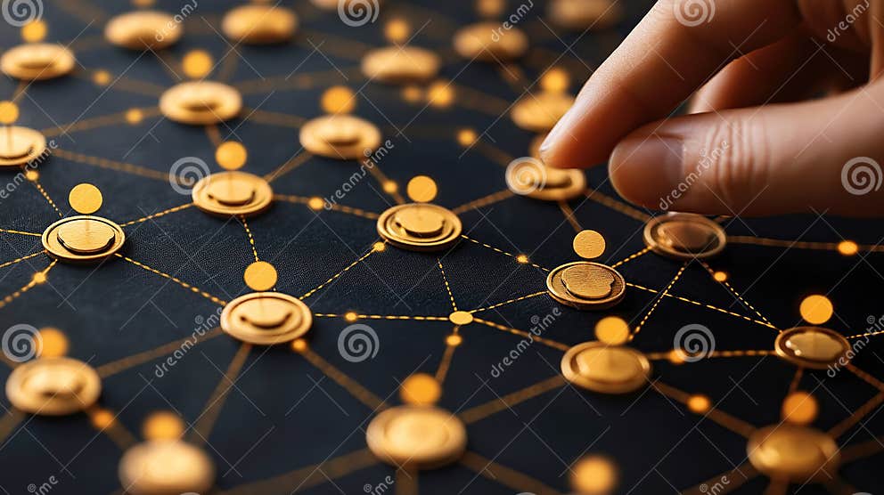 Hand Connecting Happy Network Nodes Stock Illustration - Illustration ...