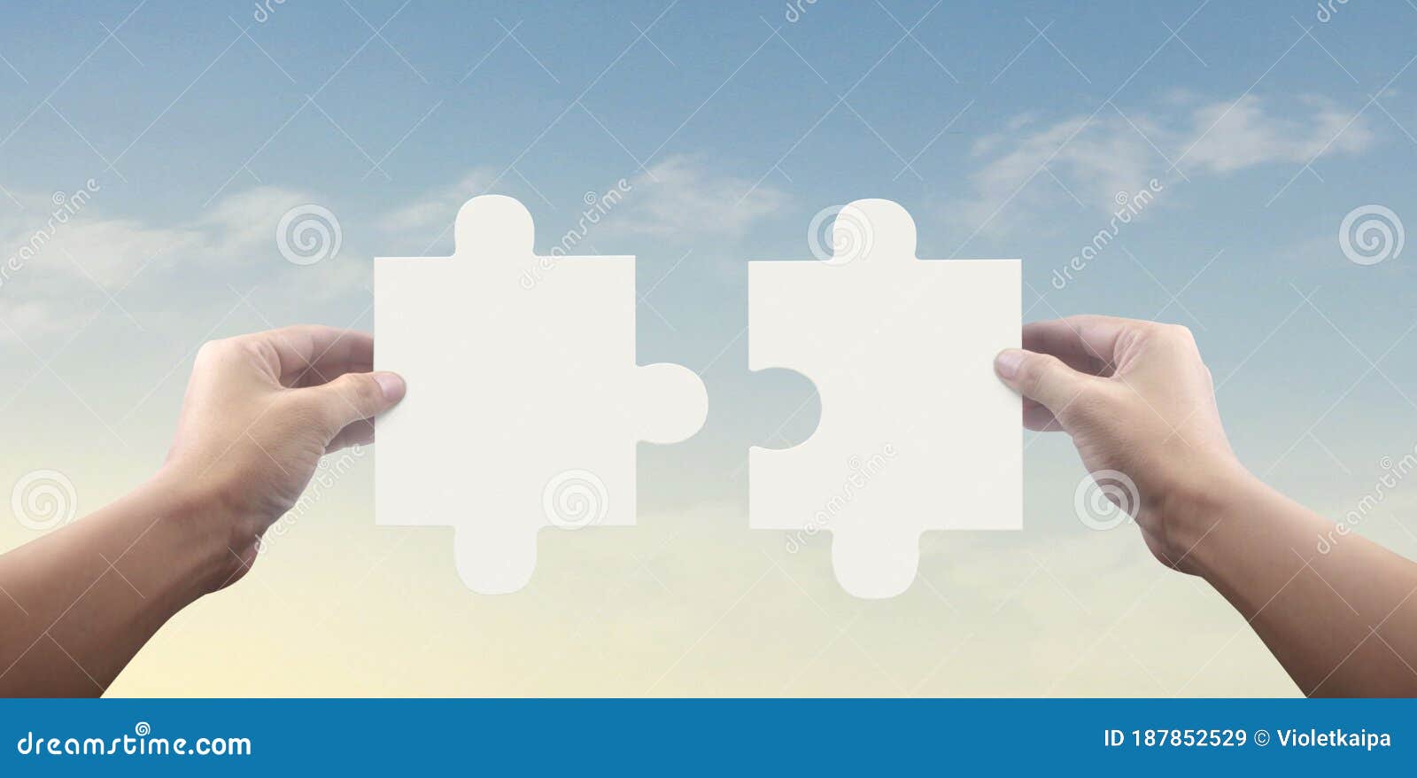 Hand of Connecting Jigsaw Puzzle Stock Image - Image of person ...
