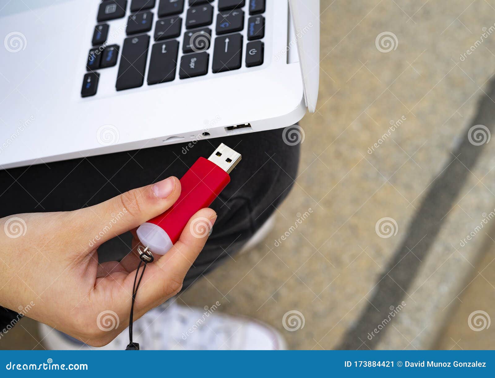 Hand Connecting a Pendrive To the Laptop Stock Image - Image of laptop ...
