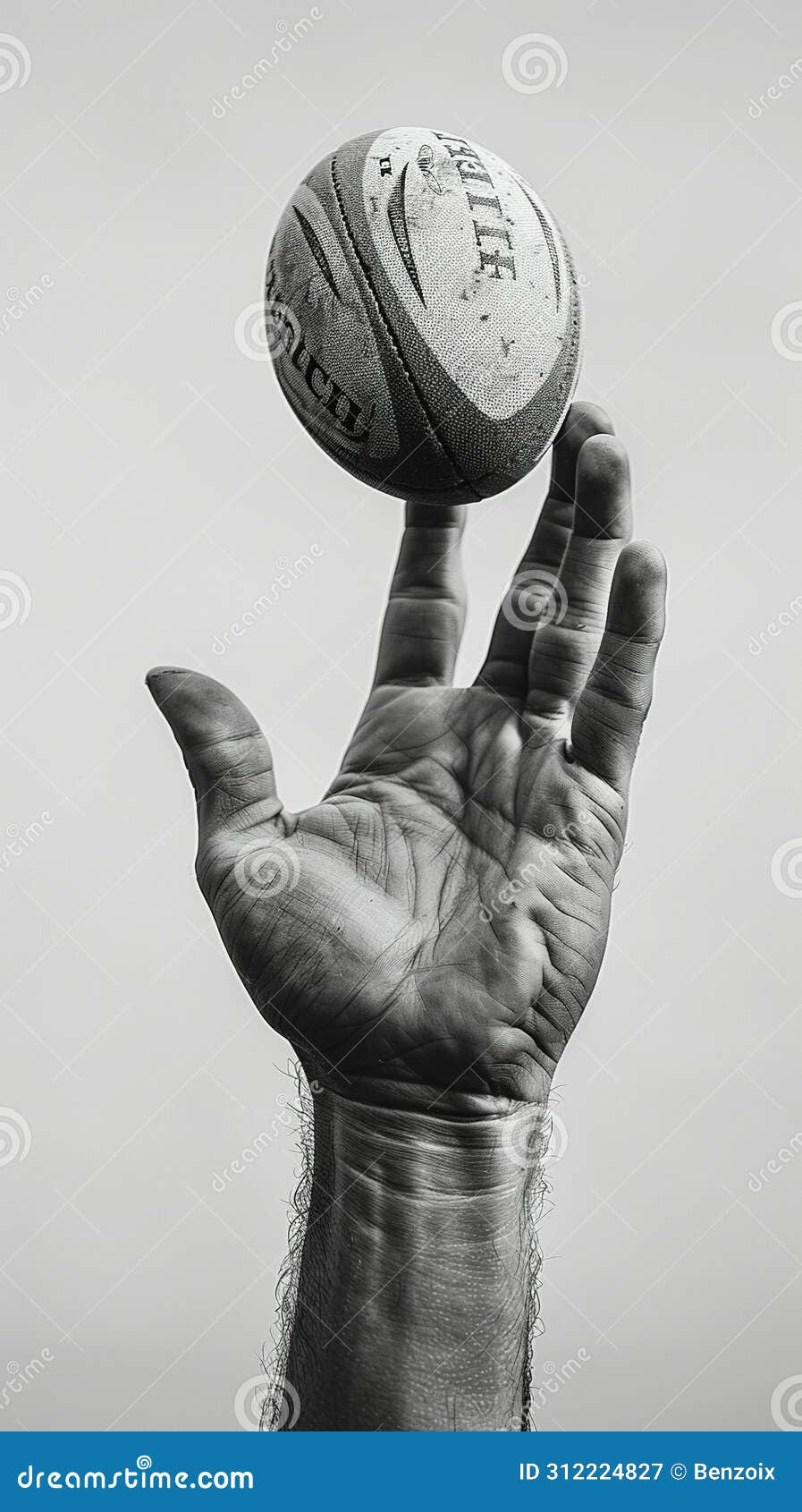 Hand Connecting with a Rugby Ball for a Pass Stock Image - Image of ...