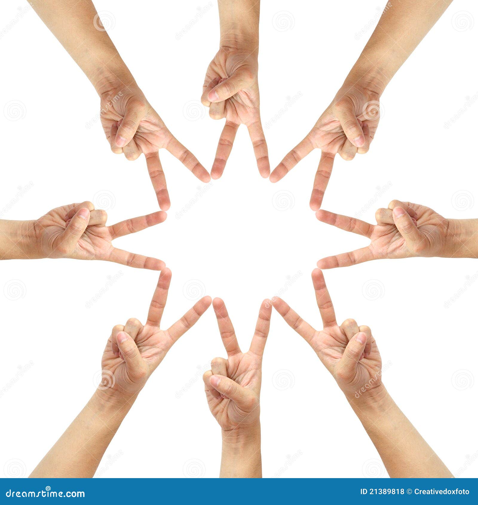 Hand connection shape star stock photo. Image of finger - 21389818