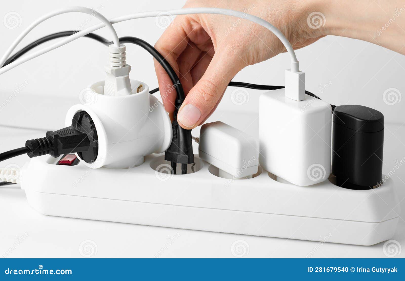 Connect electrical plug stock photo. Image of holding - 281679540