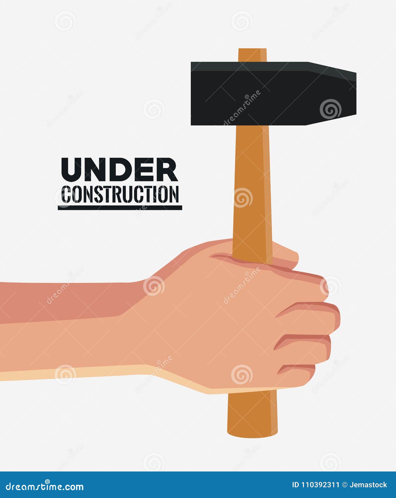 Hand with Construction Tool Stock Vector - Illustration of recondition ...