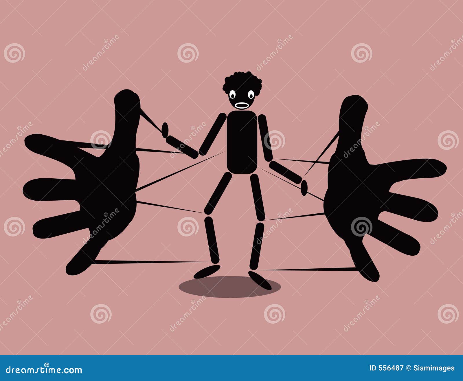 Hand Control Business Man, Vector Illustration, Manager Manipulation At ...