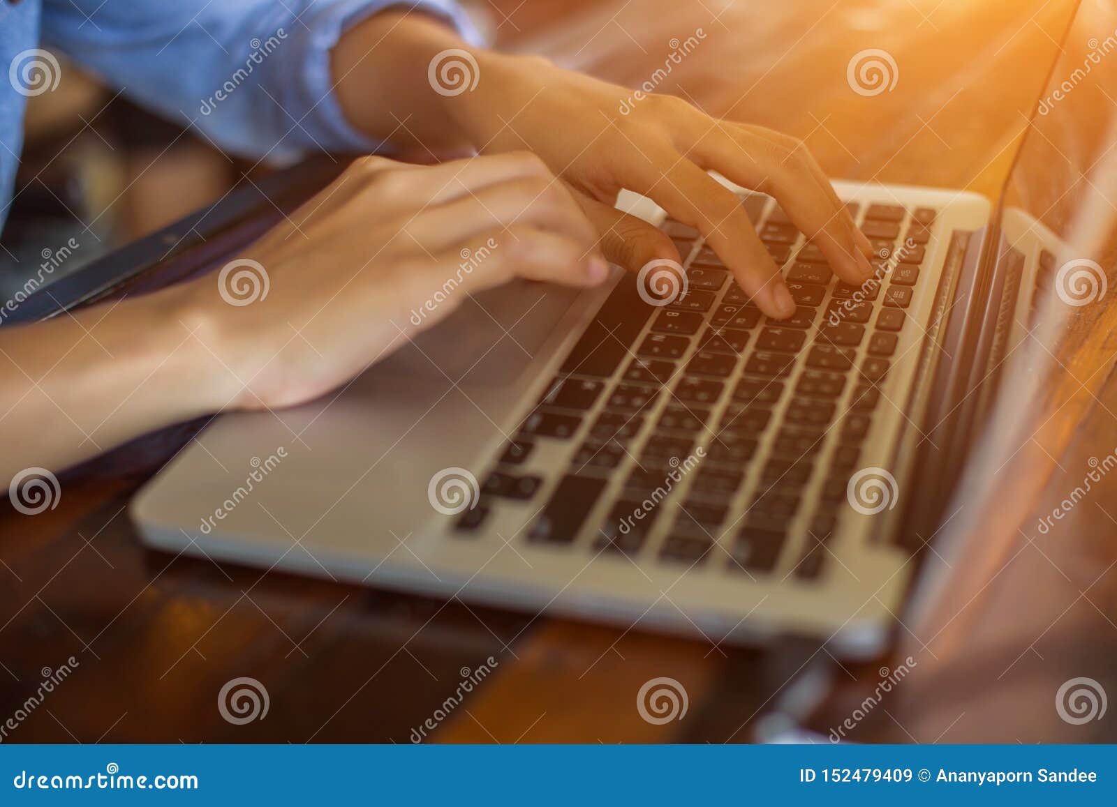 Hand Control on a Laptop Touchpad Stock Image - Image of communication ...
