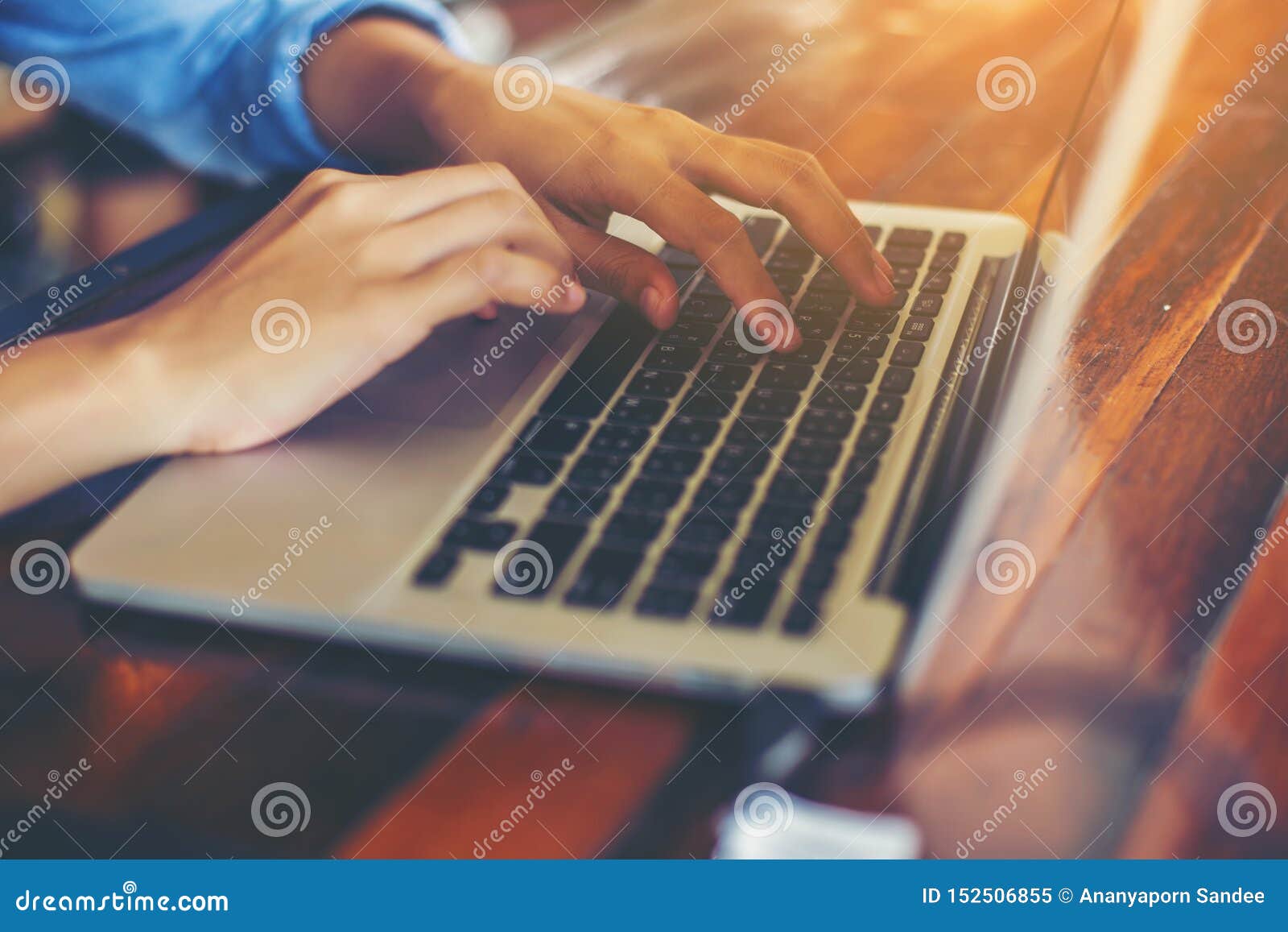 Hand Control on a Laptop Touchpad Stock Image - Image of display ...
