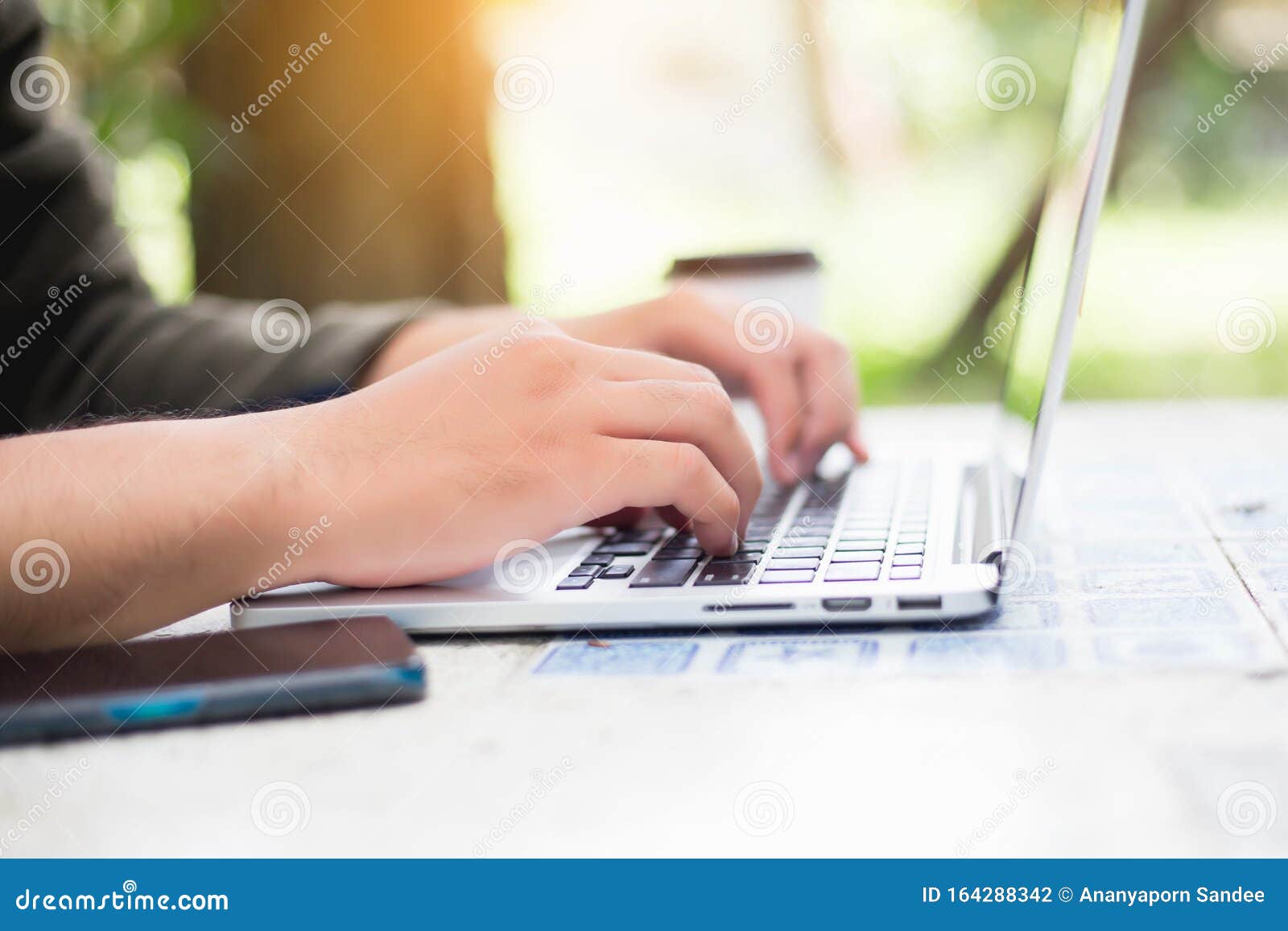 Hand Control on a Laptop Touchpad Stock Photo - Image of hand, people ...