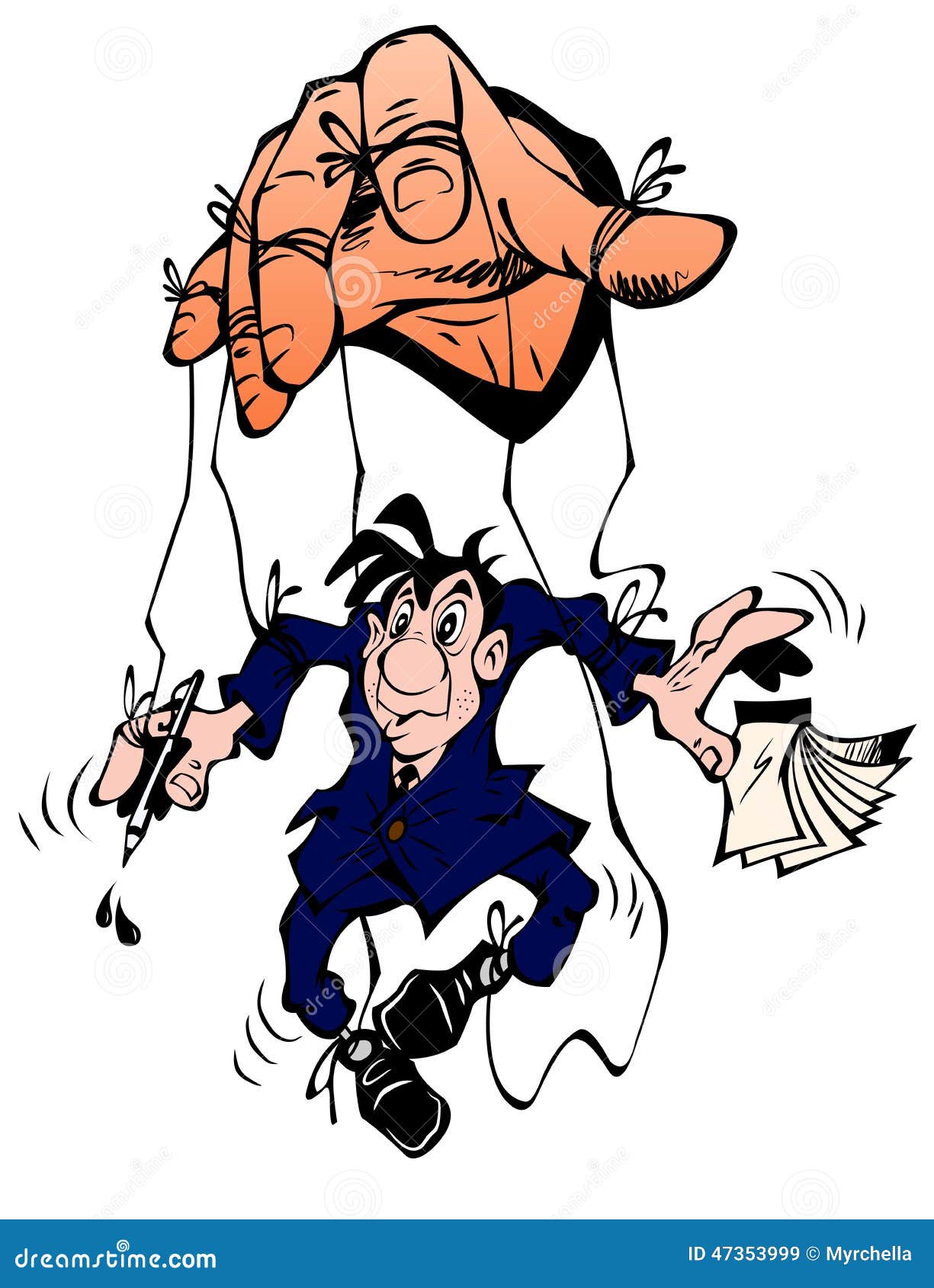 Hand Control the Man in a Suit Stock Illustration - Illustration of ...