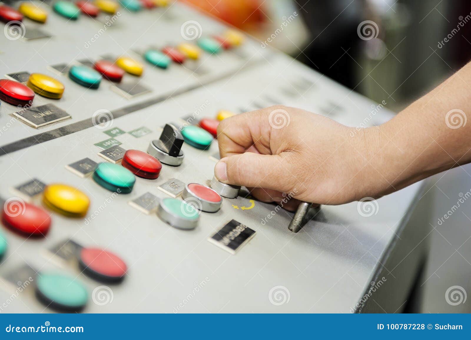 Hand and Control Panel Board. Stock Photo - Image of electricity ...