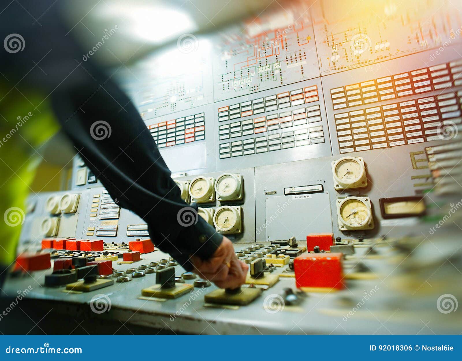 Hand on the Control Panel of a Power Plant Stock Photo - Image of ...