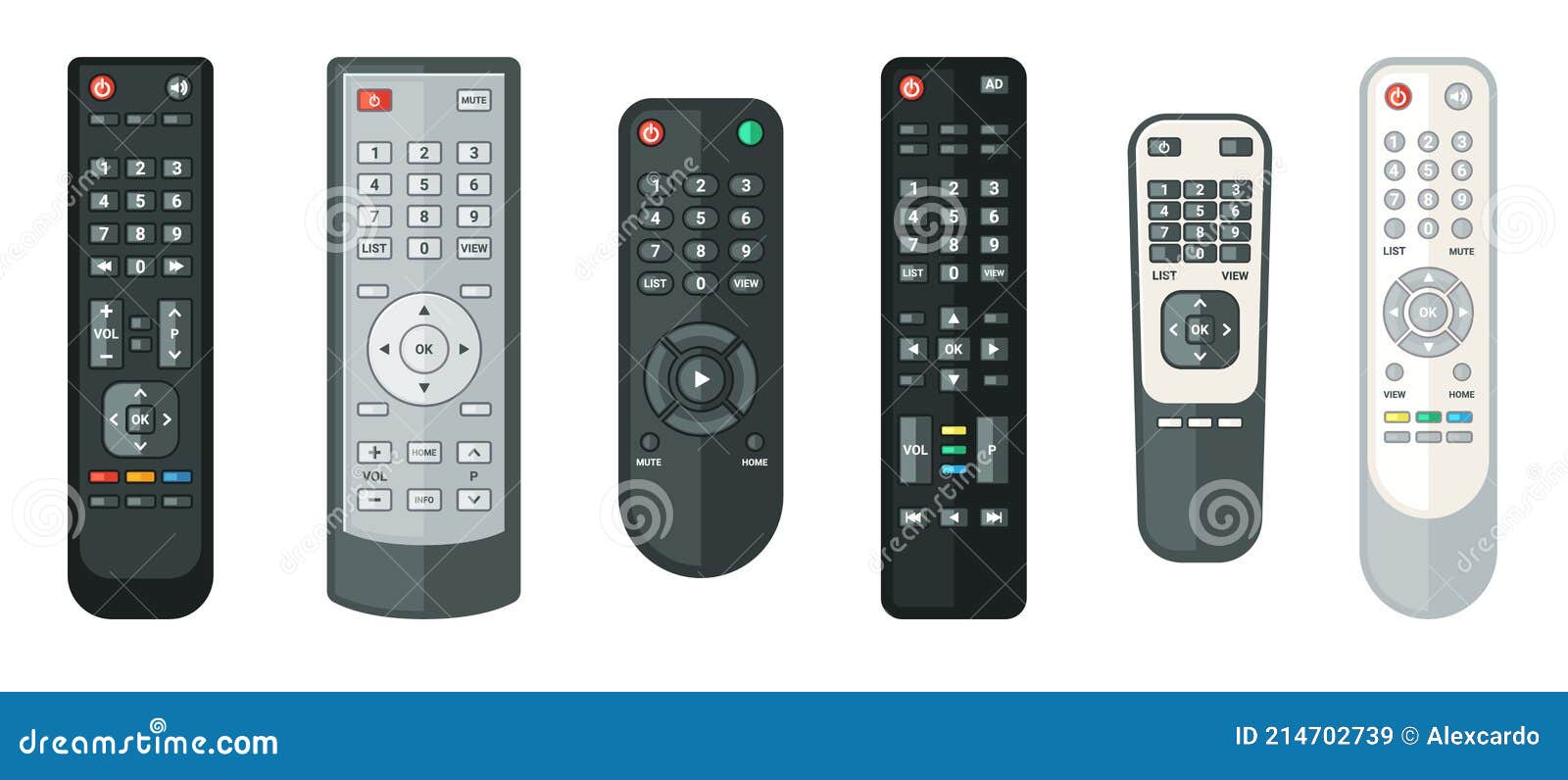 Hand Control Panels for Electronic Gadgets Set. Black Push Button ...