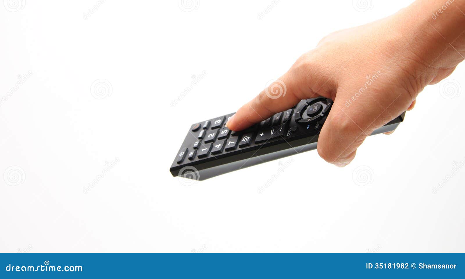 Hand Control the Remote Isolated Stock Photo - Image of liquid, media ...