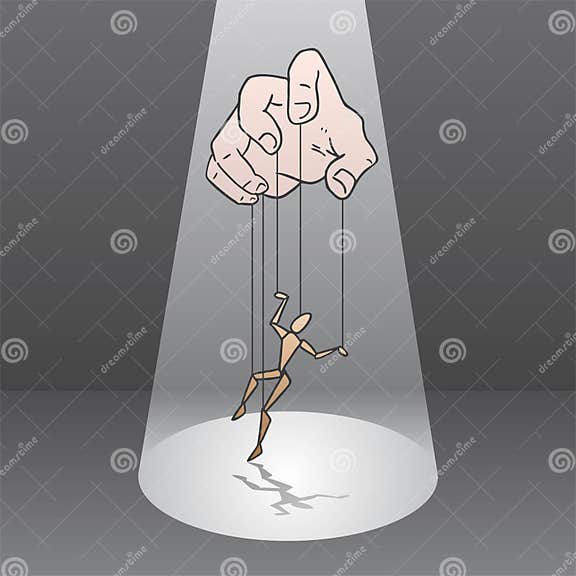 Hand controlling puppet stock vector. Illustration of creative - 154190632