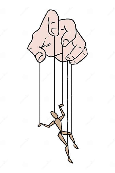 Hand controlling puppet stock vector. Illustration of hand - 154817294