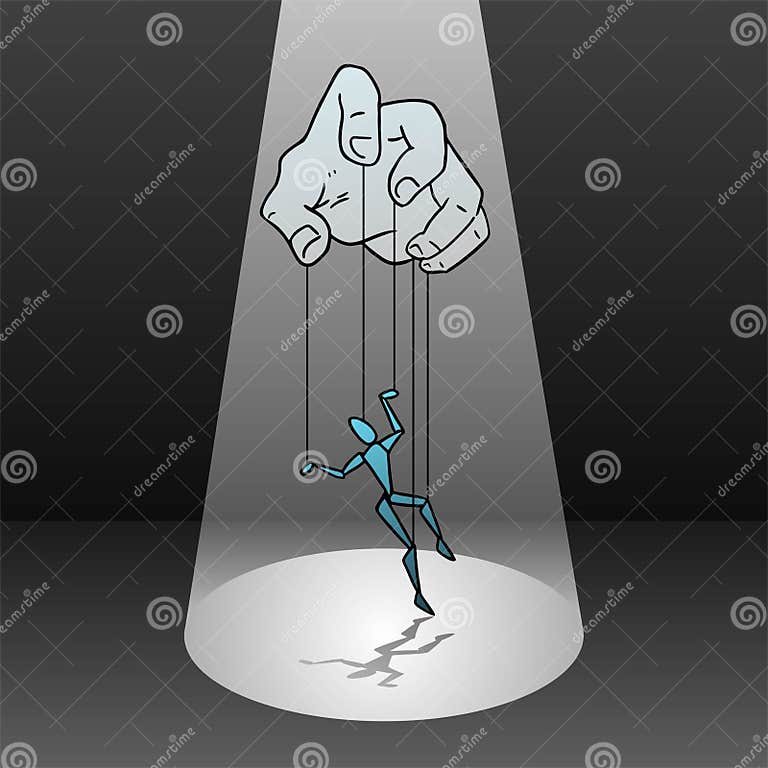 Hand controlling puppet stock vector. Illustration of puppeteer - 158100300