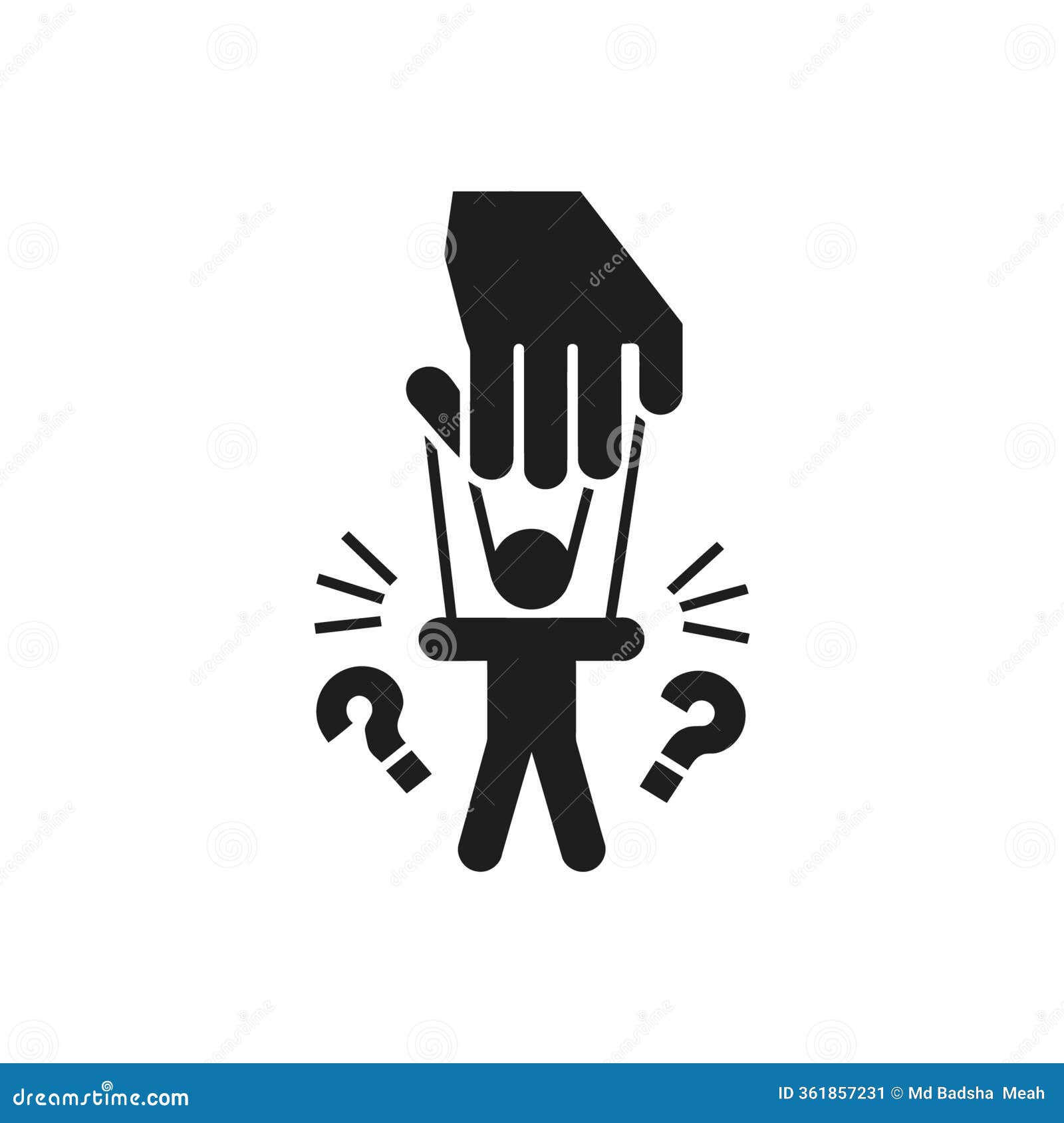Hand Controlling Puppet Icon Stock Illustration - Illustration of ...