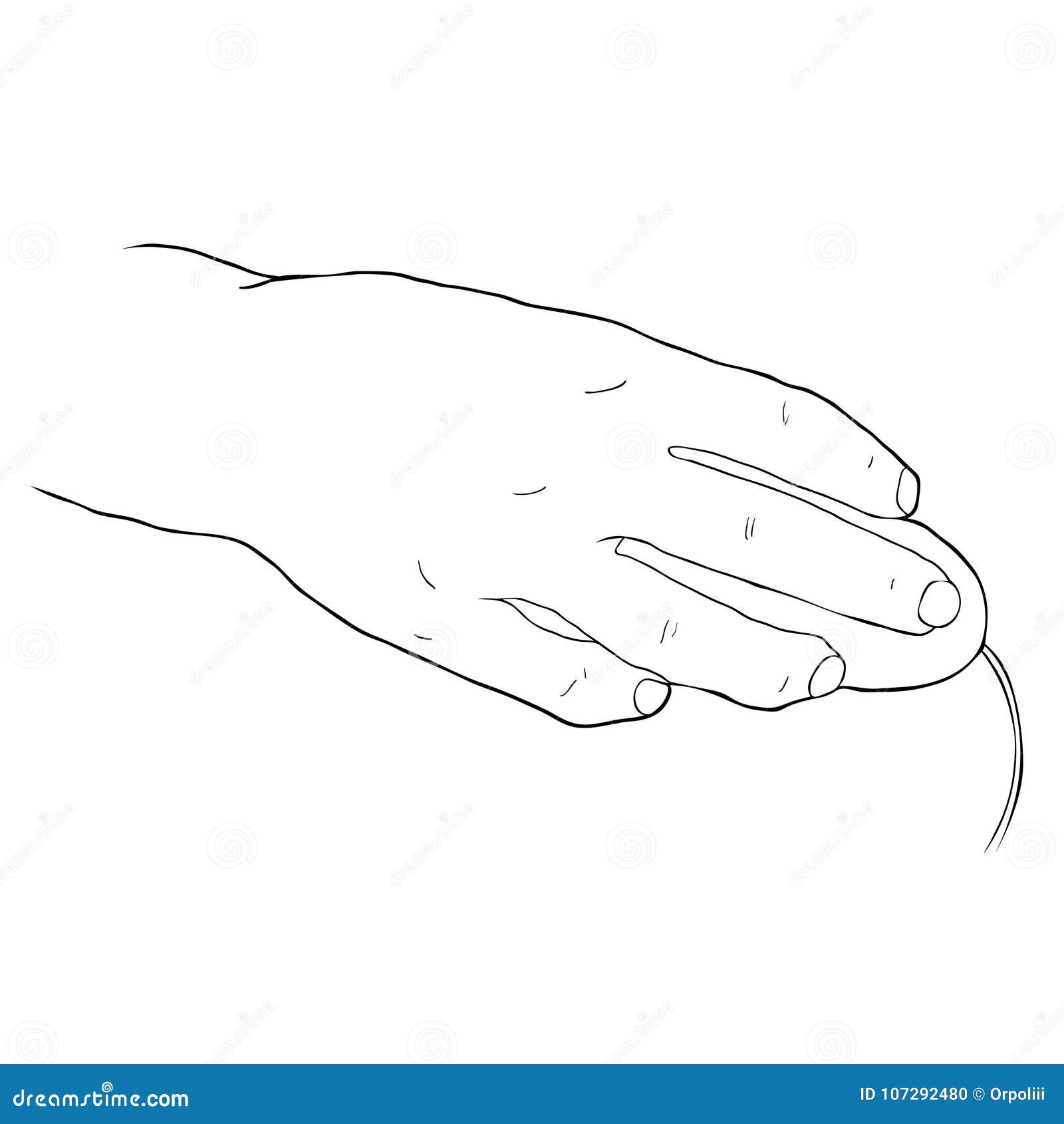 The Hand Controls the Computer Mouse. Vector Illustration Stock Vector ...