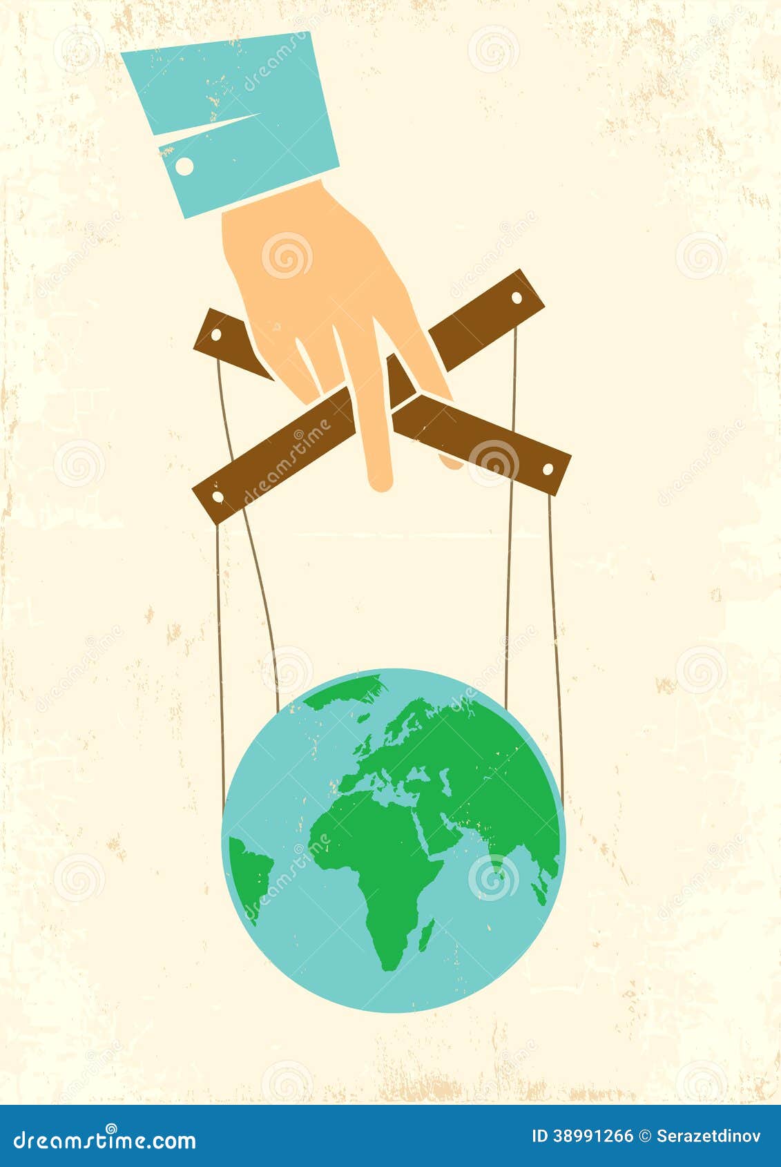 Hand controls the globe stock vector. Illustration of global - 38991266