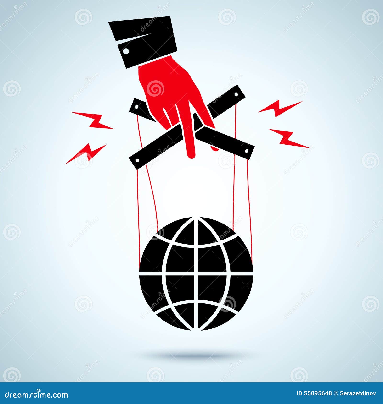 Hand Controls The Globe Vector Illustration | CartoonDealer.com #55095648