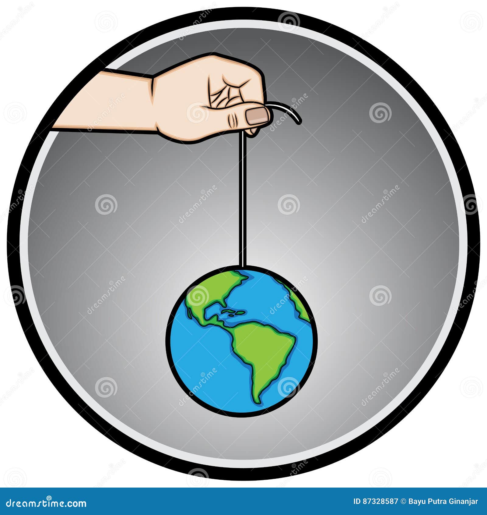 Hand controls the world stock vector. Illustration of hold - 87328587