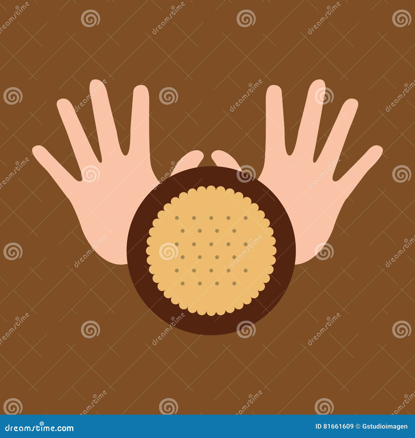 Hand and Cookie Dessert Icon Stock Vector - Illustration of candy ...