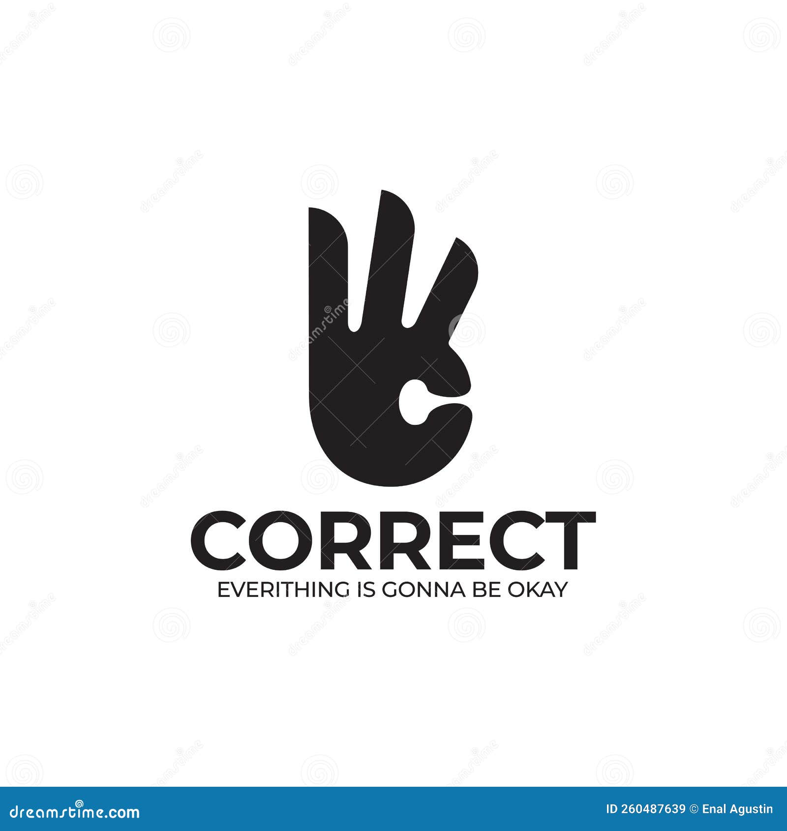Hand Correct Gesture Logo Design Stock Vector - Illustration of hand ...