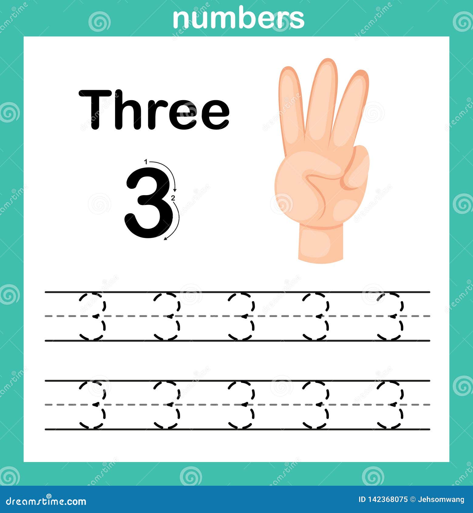 Hand Count.finger and Number,Number Exercise Stock Vector ...