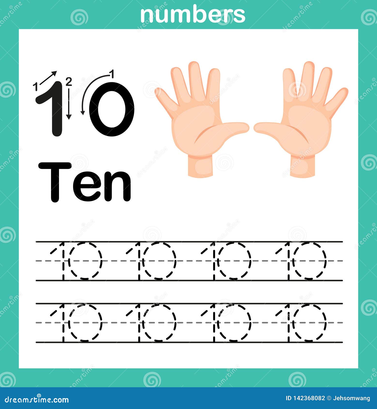Hand Count.finger and Number,Number Exercise Stock Vector ...